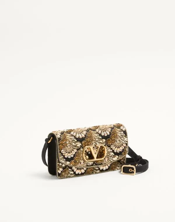 Valentino Garavani Small Embroidered Clutch With Vlogo Signature
