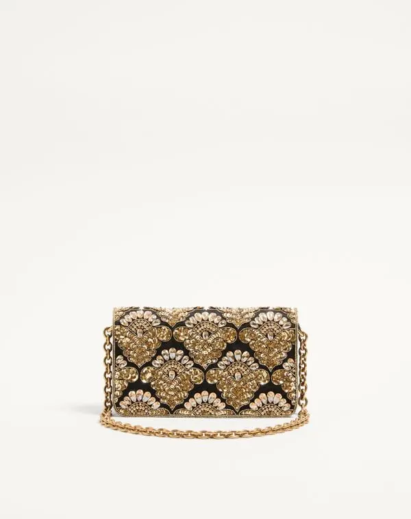 Valentino Garavani Small Embroidered Clutch With Vlogo Signature