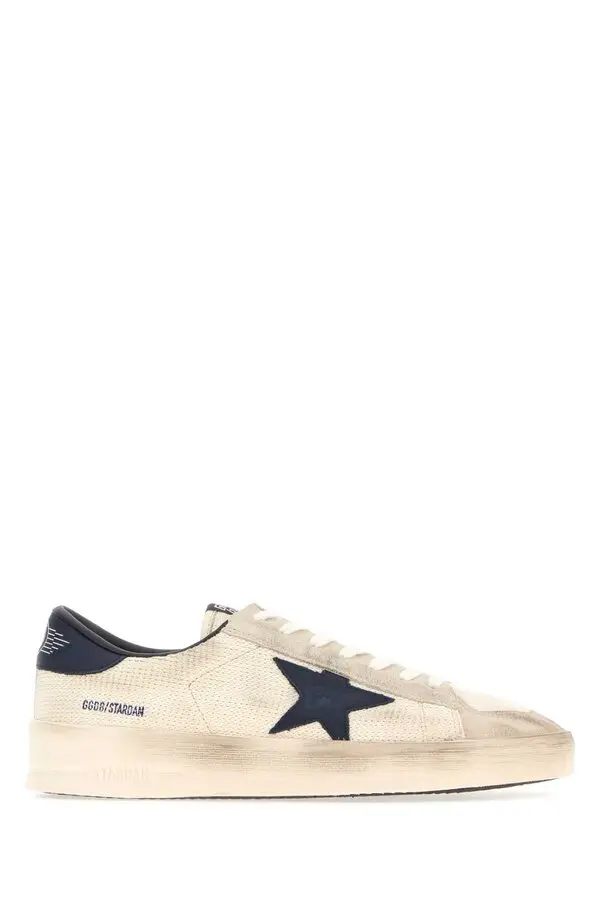 GOLDEN GOOSE Stardan Sneakers In Ivory Suede And Fabric - White