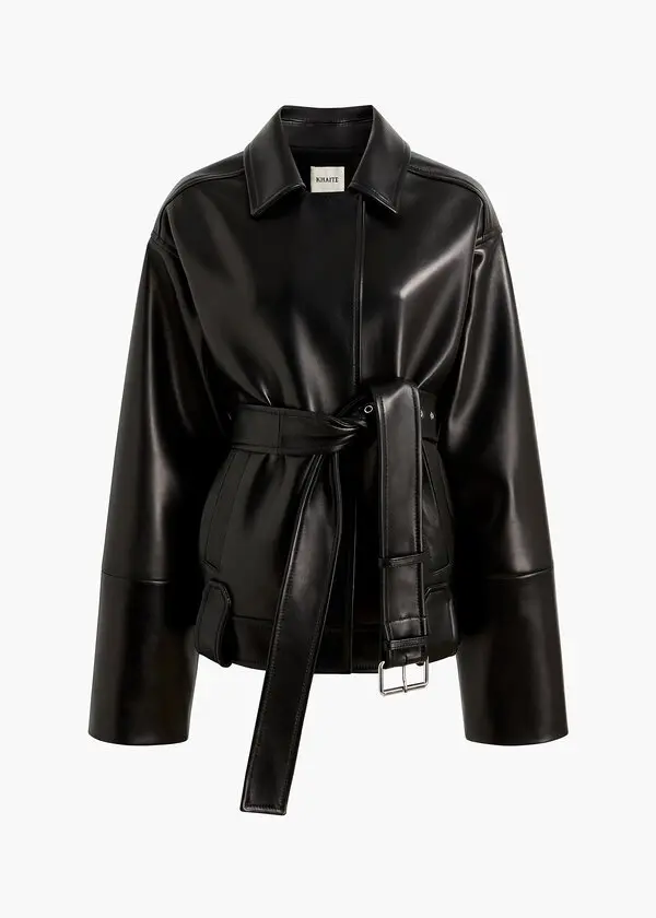 Khaite Alder Leather Moto Jacket - Black
