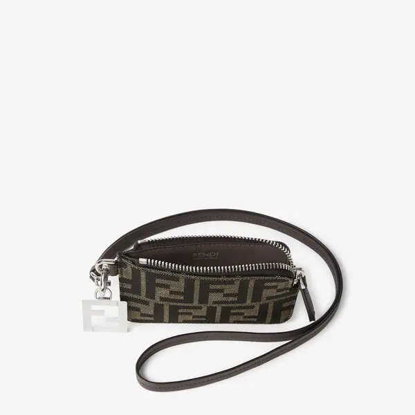 Fendi Ff Jacquard Card Holder - Brown