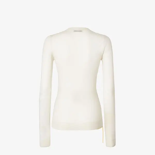 Fendi Cashmere Jumper With Embroidered Logo - White
