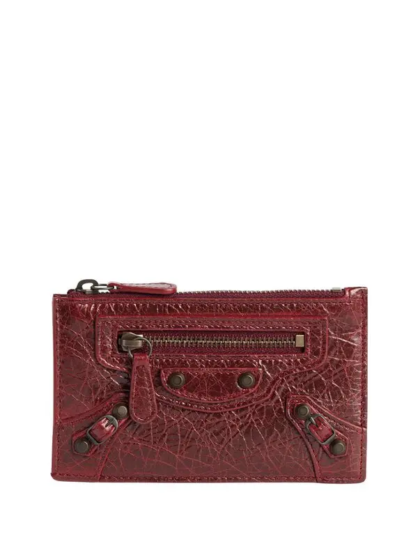 Balenciaga Long Coin And Card Holder Le City In Arena Leather - Red
