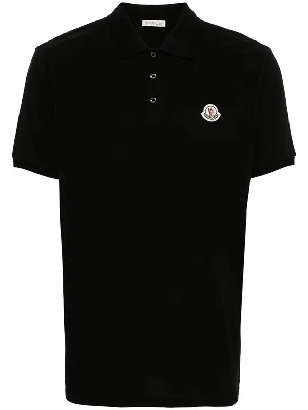 Moncler Cotton Piqué Polo With Logo Patch