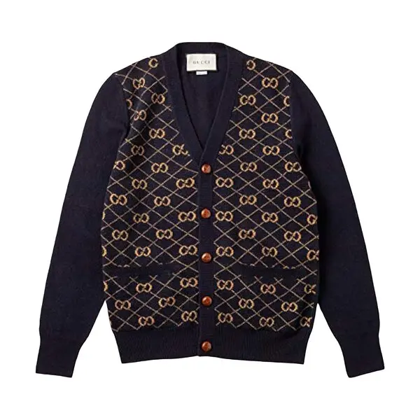 Gucci Gg Jacquard Pattern Cardigan