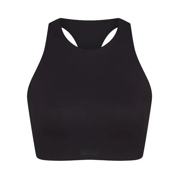 NIKESKIMS Matte High Neck Bra 'obsidian - Black