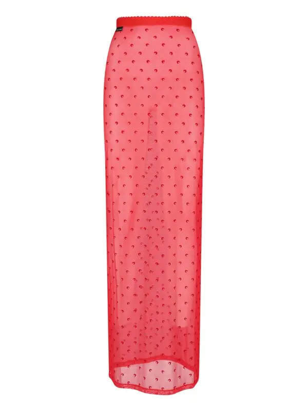 MARINE SERRE Sheer Mesh Maxi Skirt