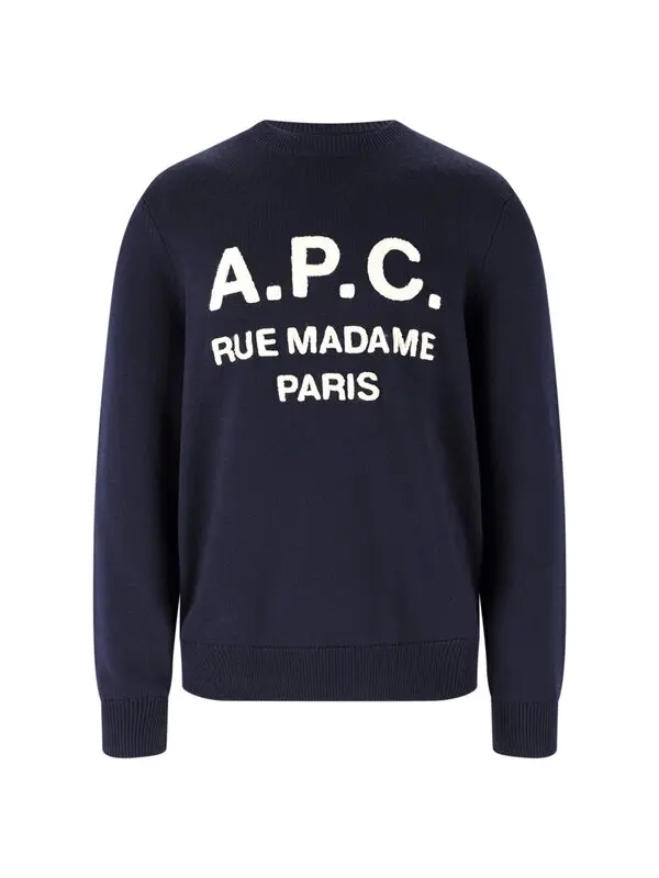 A.p.c. Logo Crewneck Sweater - Blue