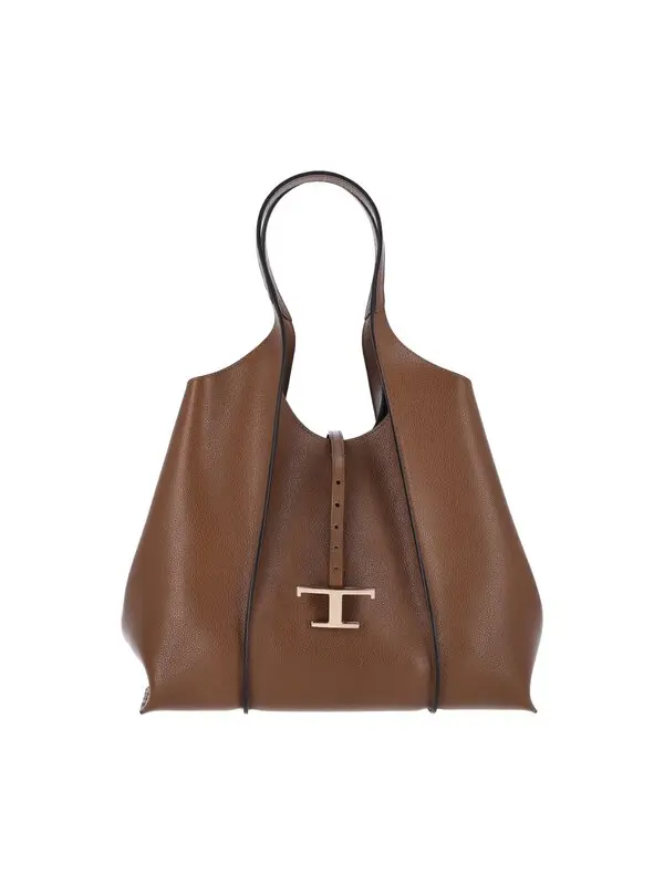 TOD`S Tod's Italian Calf Leather Shoulder Bag - Brown