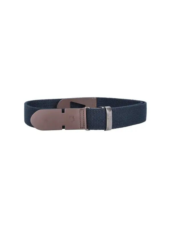 TOD`S Calf Leather-trim Stretch Belt - Blue
