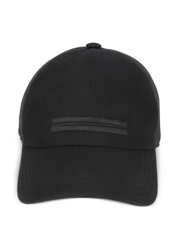 Zegna Cotton Baseball Cap With Embroidered Detailing - Black