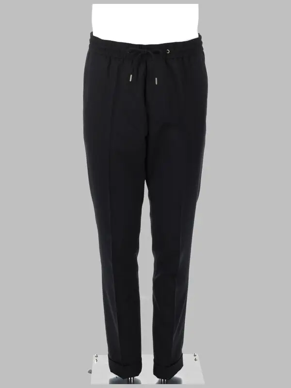 Paul Smith Wool Drawstring Trousers - Black