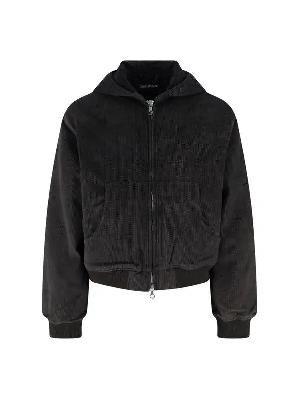 Our Legacy Cord Twill Zip-up Jacket With Hood - Brown