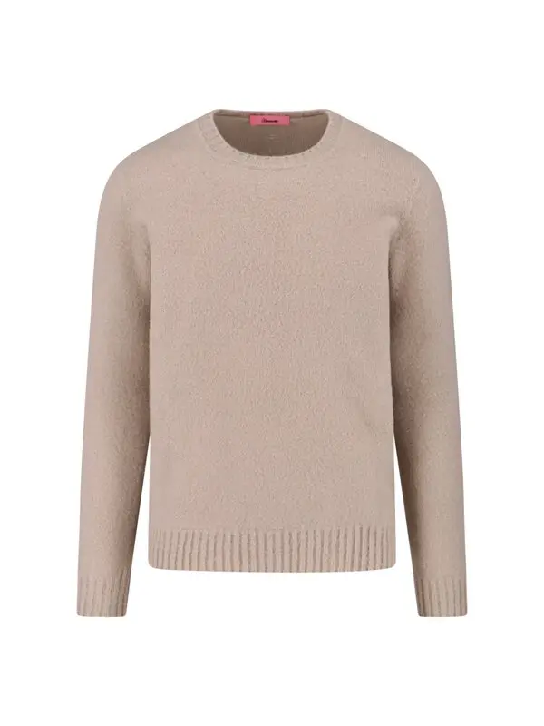 DRUMOHR Ribbed Crew Neck Pullover - Beige
