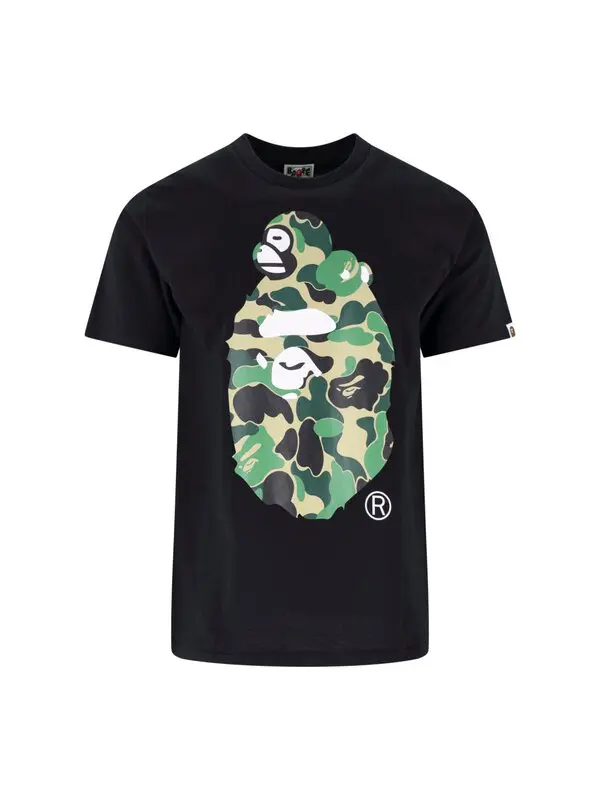 A BATHING APE Premium 100% Cotton Graphic T-shirt For - Black