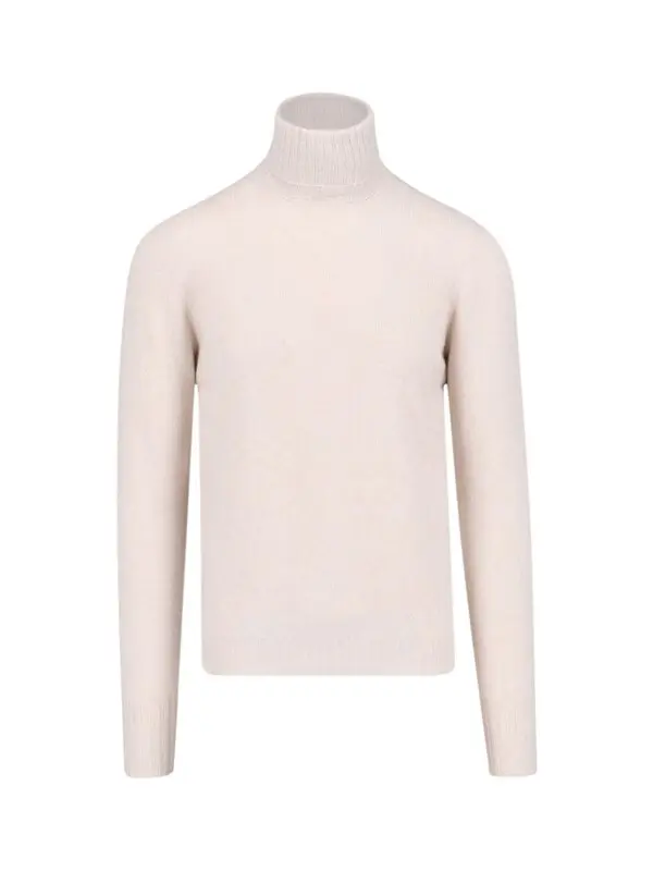 DRUMOHR 100% Cashmere Turtleneck Sweater - White