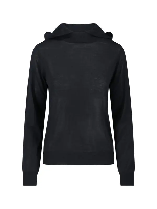 PAROSH Draped Neck Knit Sweater