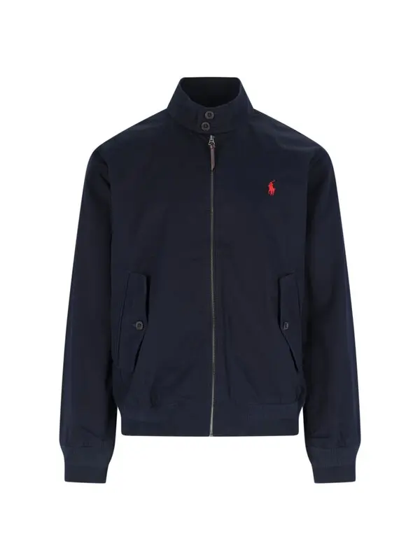 Polo Ralph Lauren 100% Cotton Zip-up Jacket With Stand Collar - Blue