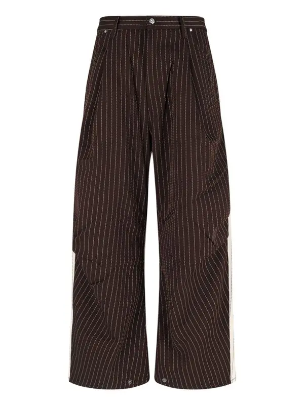 PDF Wide-leg Pinstripe Trousers