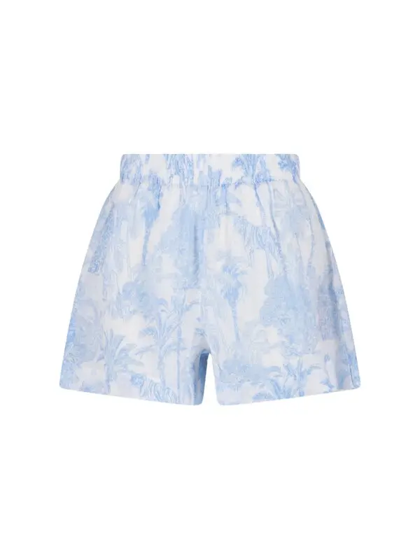 MC2 SAINT BARTH Printed Ramie Shorts