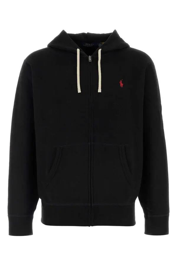 Polo Ralph Lauren Fleece-back Cotton Blend Hoodie - Black