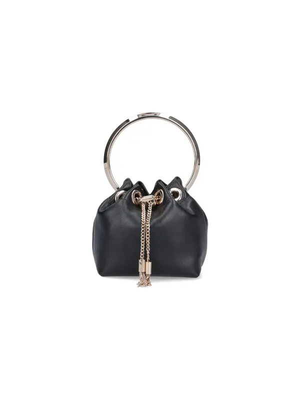 JIMMY CHOO Micro Bon Bon Mini Leather Bag - Black