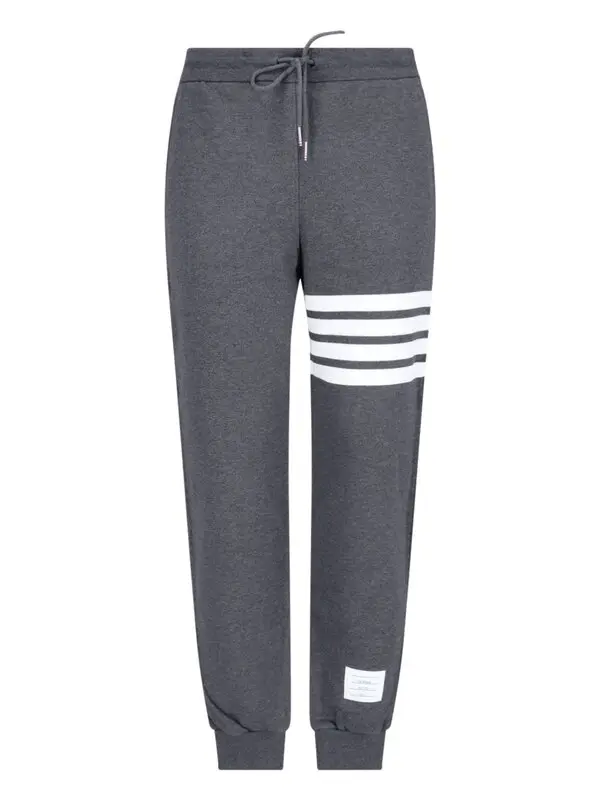 Thom Browne 100% Cotton Joggers With Signature Stripes