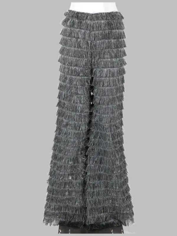 Alberta Ferretti Fil Coupé Trousers With Fringe Trim