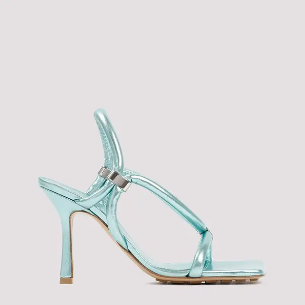 Bottega Veneta Stretch Slingback Sandals With 10cm Heel - Metallic