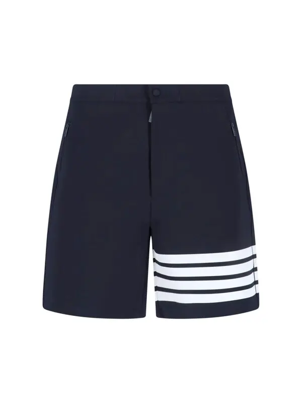 Thom Browne Stretch Viscose-blend Trousers For - Blue