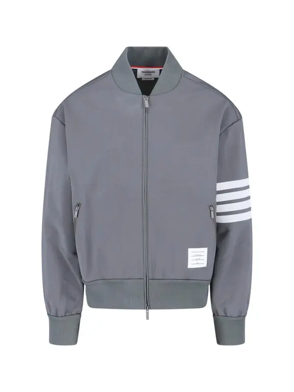Thom Browne Zip-up Bomber Jacket With Signature Stripes