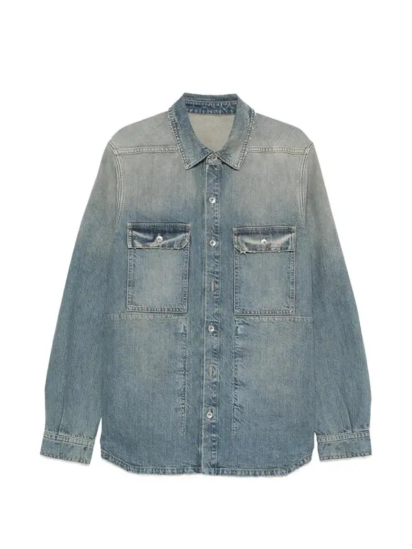 Rick Owens Front-button Cotton Shirt With Chest Flap Pockets And Buttoned Cuffs