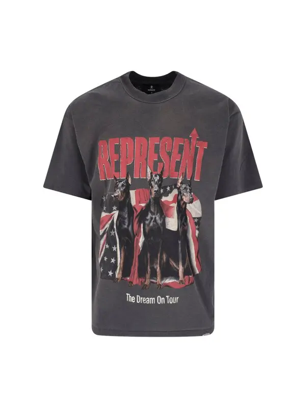 REPRESENT Graphic Print T-shirt - Grey