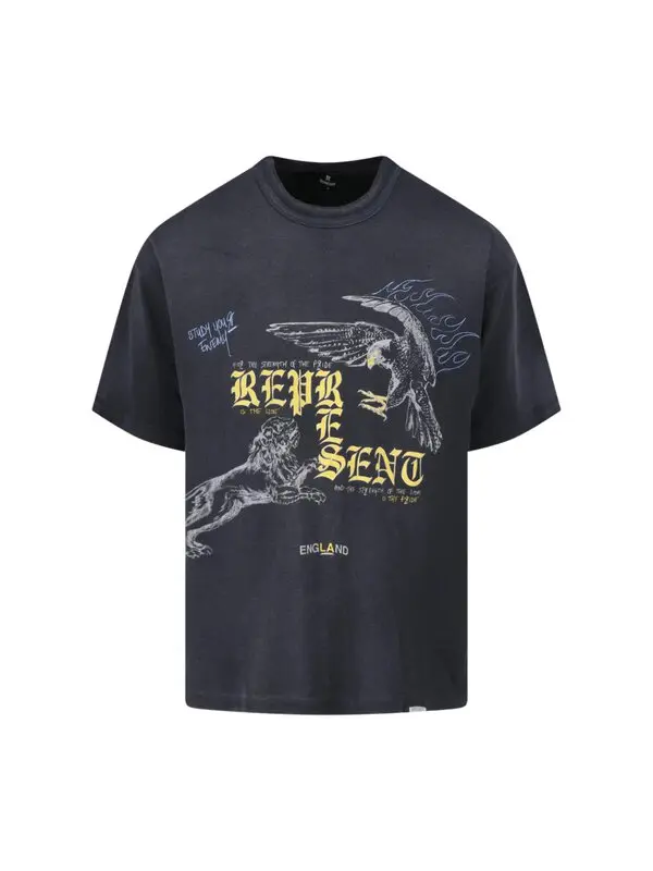 REPRESENT 100% Cotton Logo T-shirt - Black