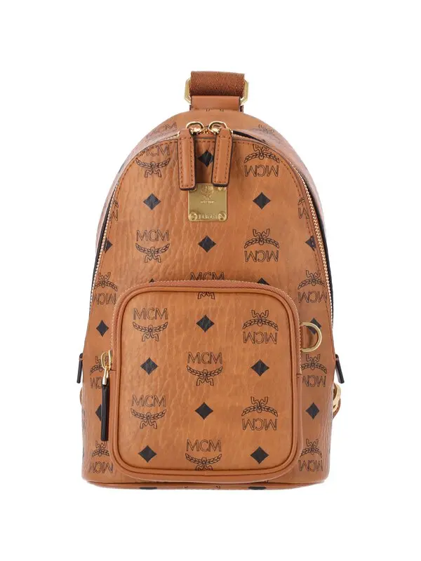 Mcm Monogram Crossbody Bag - Brown