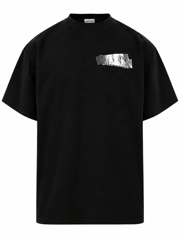 Balenciaga Graphic Oversized T-shirt - Black