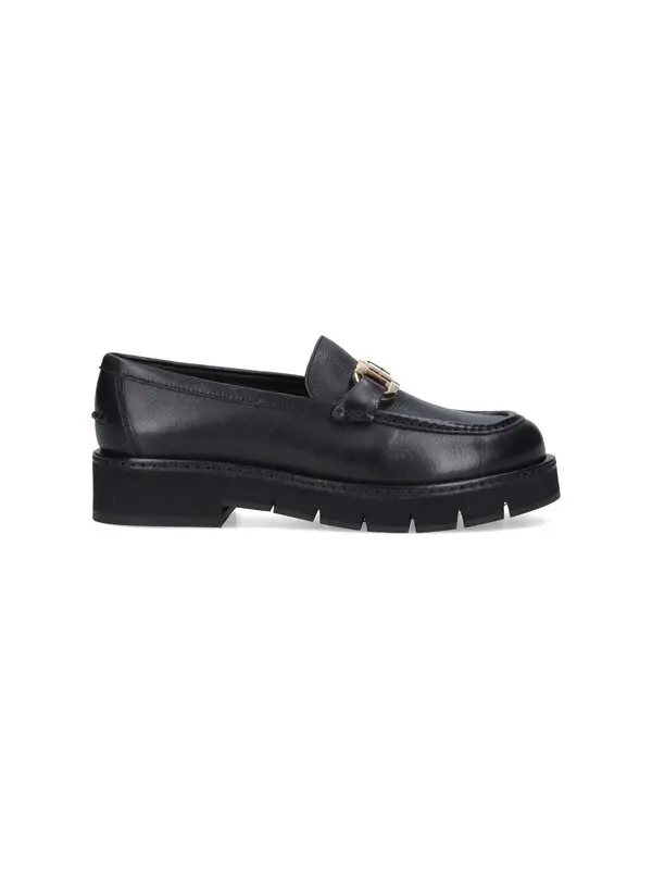 FERRAGAMO Leather Lug Sole Horsebit Loafers