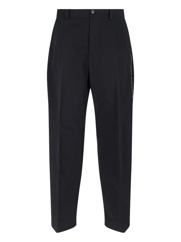 Moncler 100% Cotton Trousers - Black