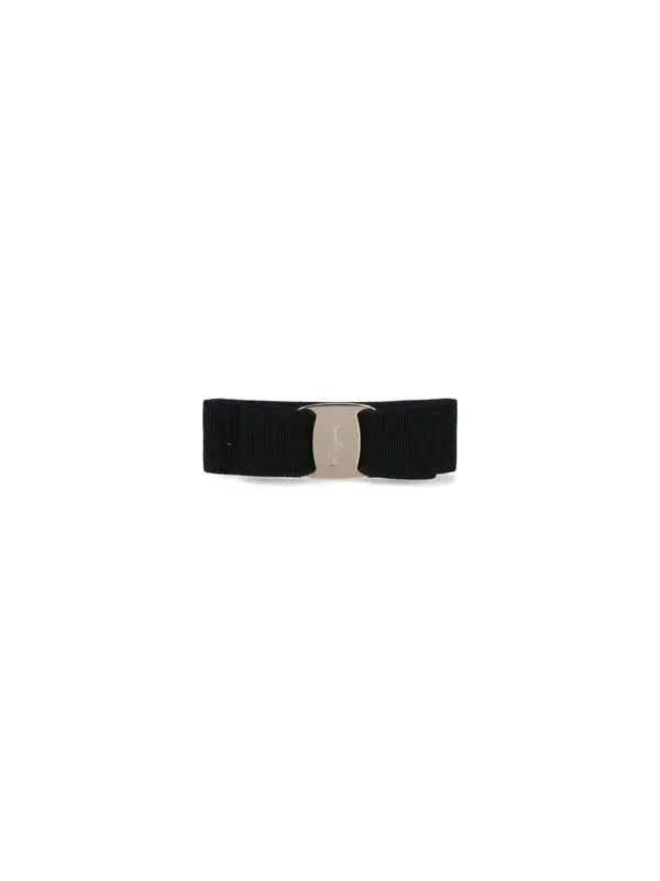 FERRAGAMO Mixed-material Accessory With Leather, Silk & Brass Accents