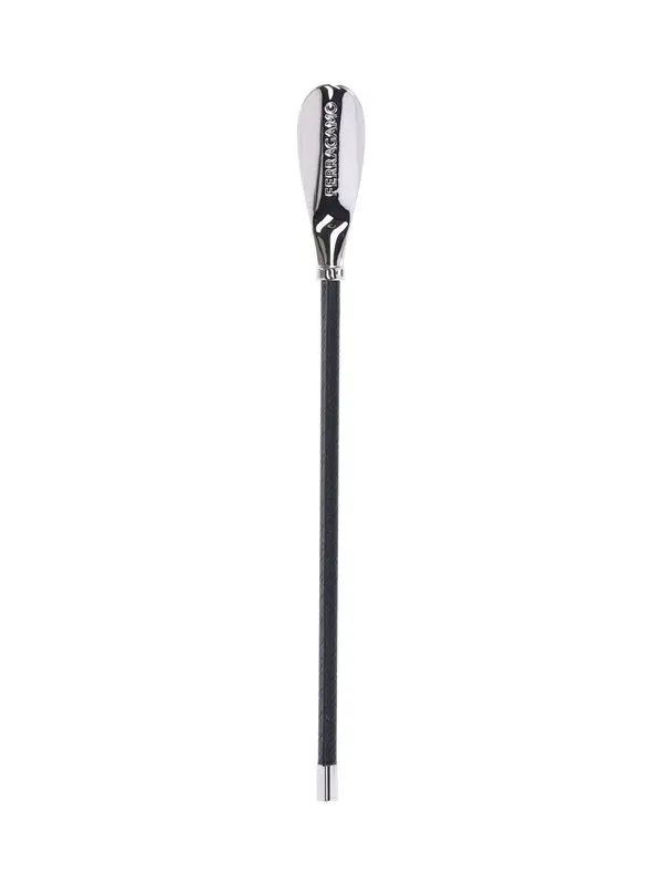 FERRAGAMO Logo Handle Walking Cane - Black