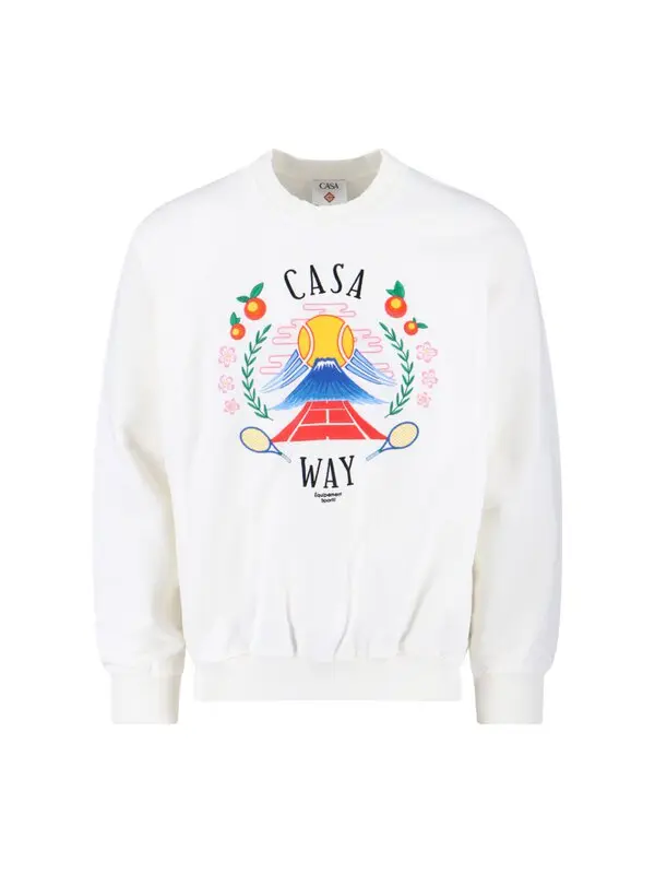 Casablanca Graphic Crewneck Sweatshirt - White