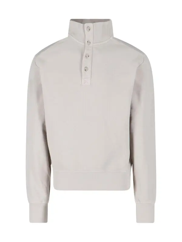 ENTIRE STUDIOS Mock Neck Henley Pullover Sweatshirt