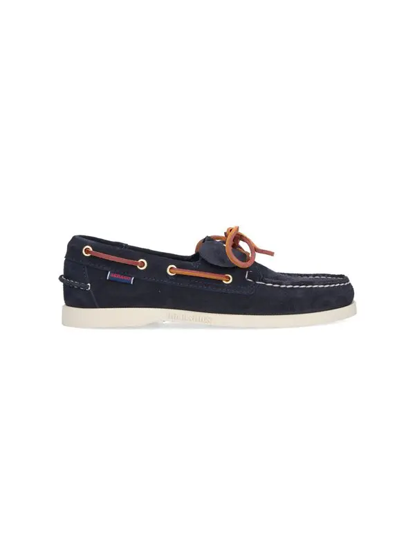 SEBAGO Suede Boat Shoes With Lacing Detail - Blue