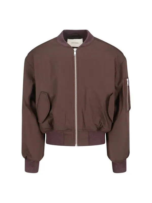 ENTIRE STUDIOS Zip-up Bomber Jacket - Brown