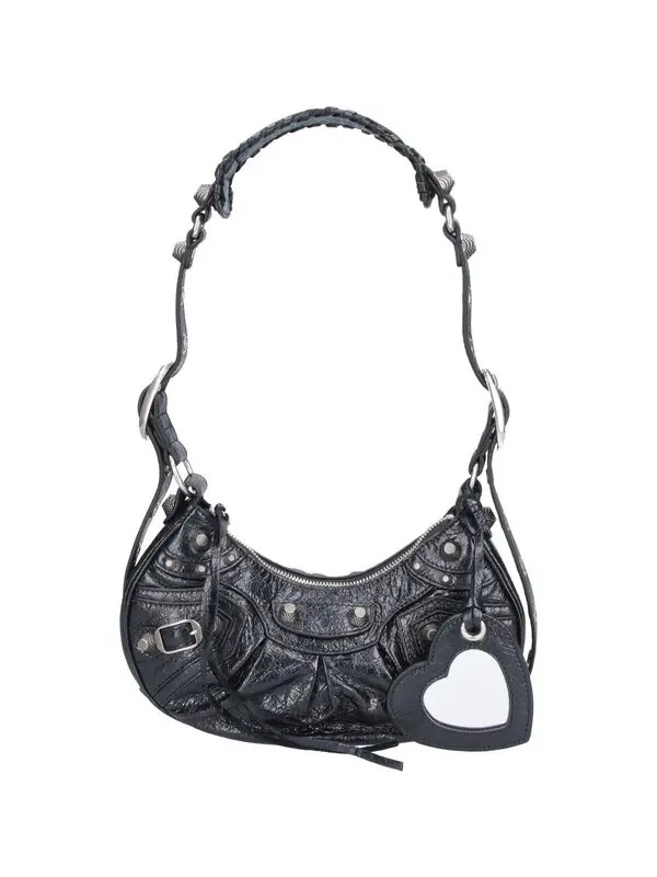 Balenciaga Lamb Leather Shoulder Bag - Black