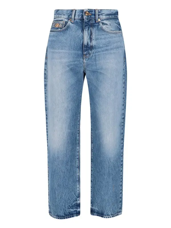 Versace Straight-leg Faded Denim Jeans