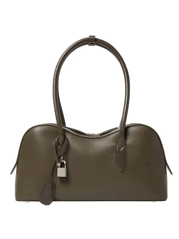 Stella McCartney Top Handle Satchel Bag With Gold Tone Lock - Green
