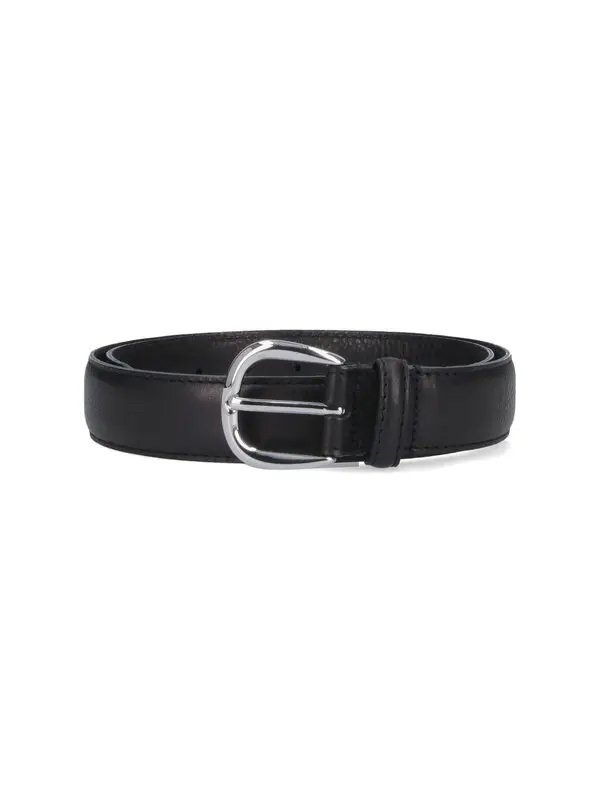 SUNFLOWER Leather Belt With Buckle - Black