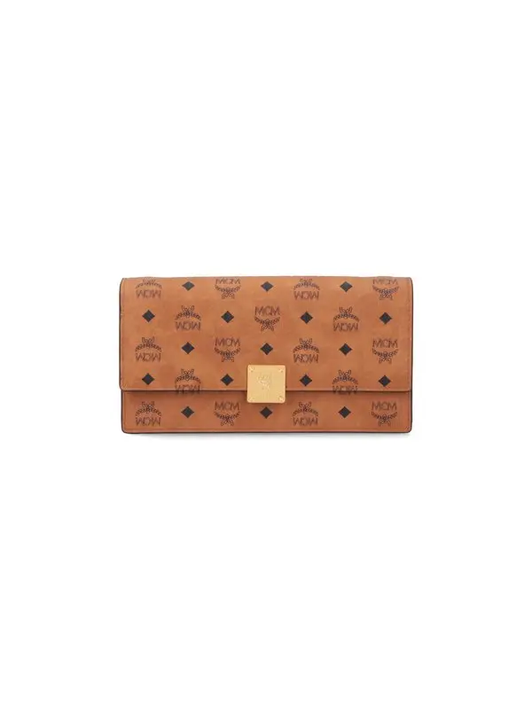 Mcm Logo Print Envelope Clutch