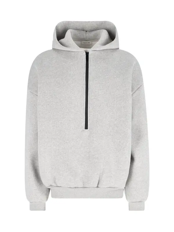 Fear Of God Relaxed Cotton-blend Sweater With Ribbed Cuffs & Pocketing - Grey